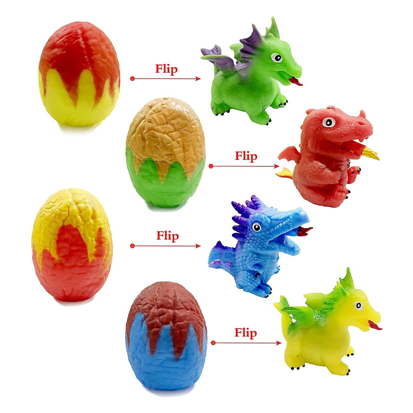 Reversible Dragon Egg Figure Flip Toy Anxiety Relief Sensory Toy for K ...